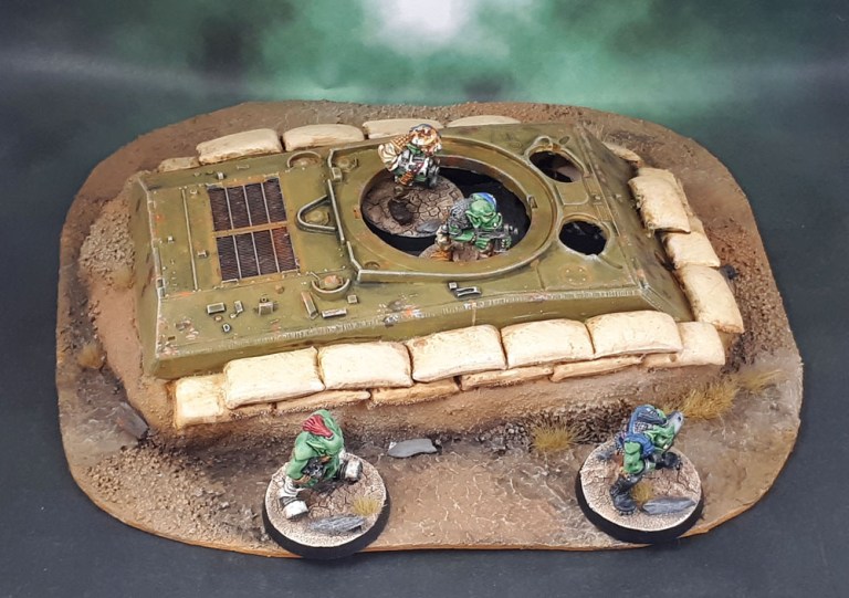 “Dug-In Tank Hull” Mostly-Scratchbuilt Scenery | Azazel's Bitz Box.